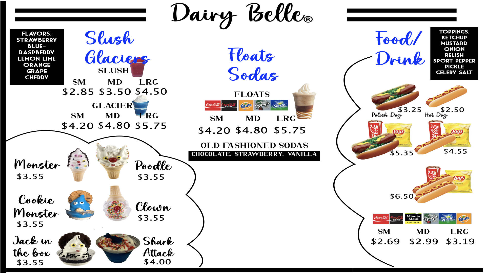 Dairy Belle Menu